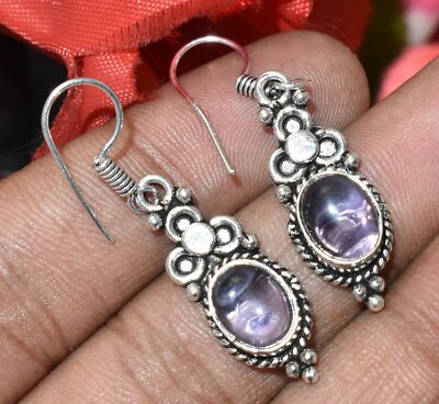 Amethyst Gemstone Dangle Earring 925 Sterling Silver Overlay U271-A101 ...