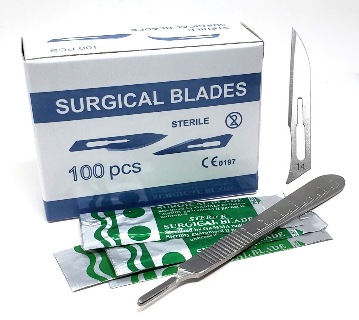 Bisturi Quirurgico 10 Sterile Surgical Blades #10 With FREE BP Scalpel ...