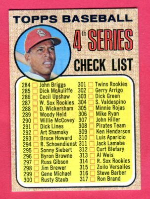 1968 TOPPS BASEBALL CHECKLIST #278 | eBay