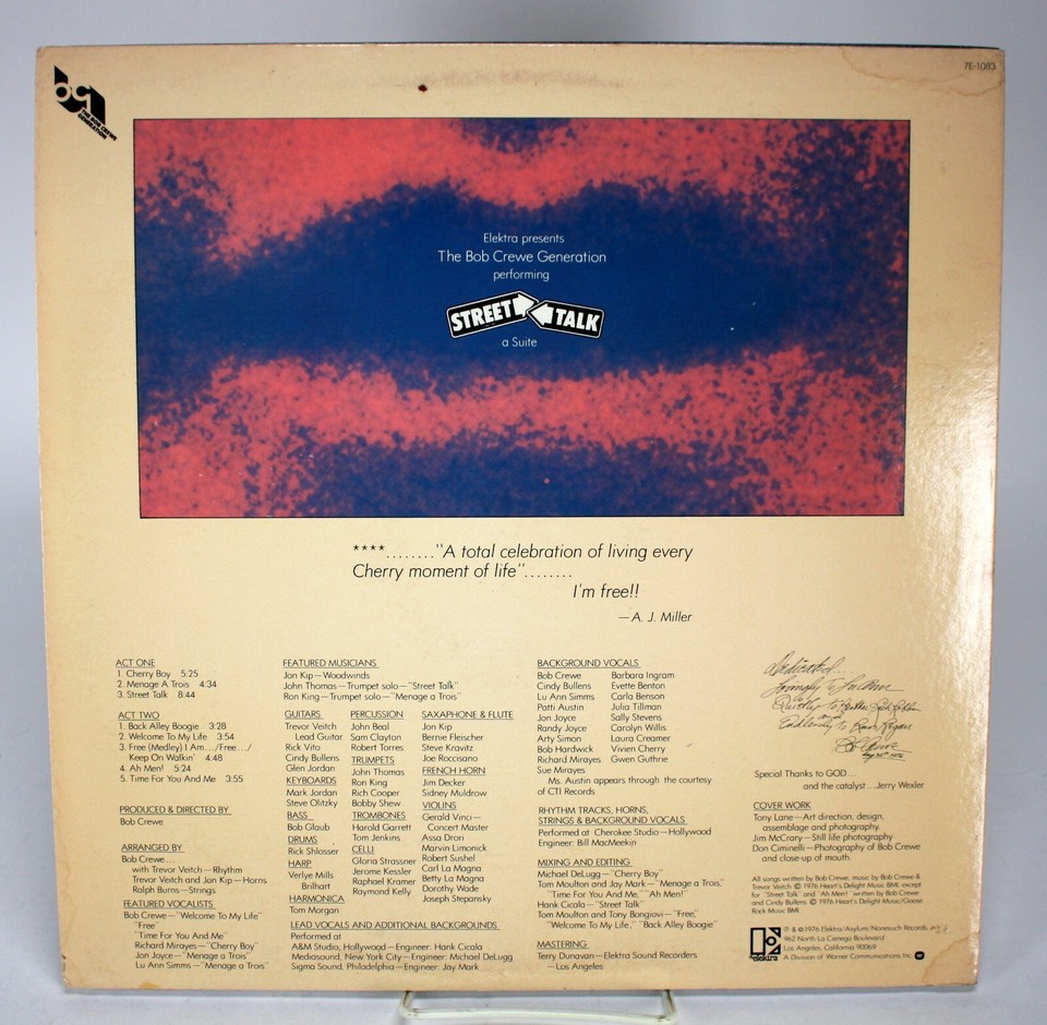 THE BOB CREWE GENERATION- STREET TALK - WHITE LABEL PROMO-VINYL RECORD ...