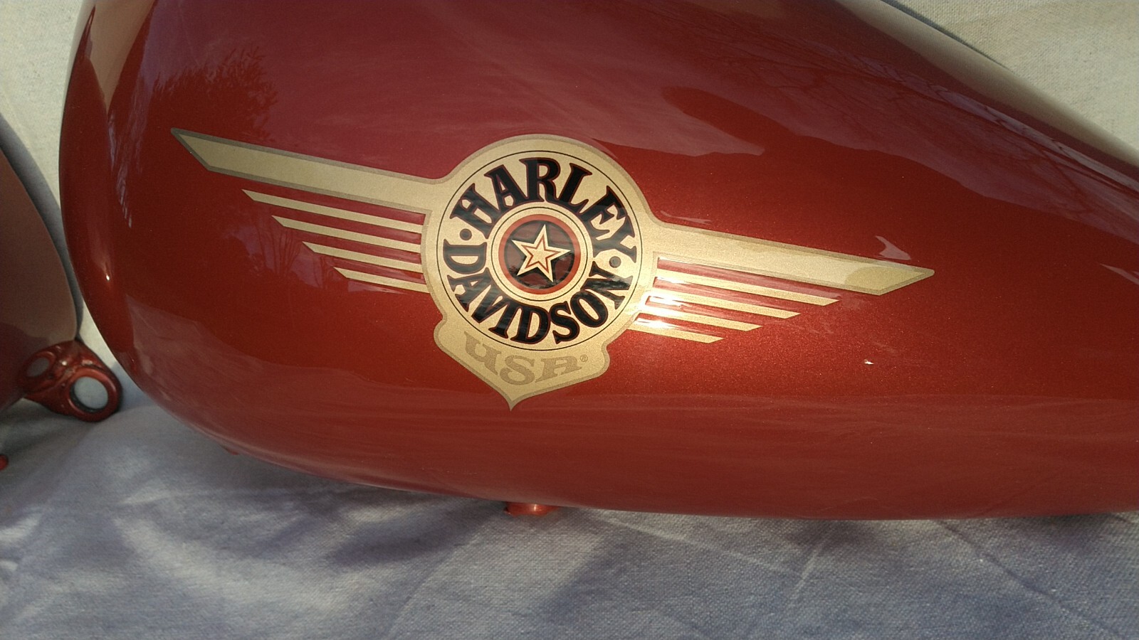 1998 Harley Davidson Fatboy Laser Pearl Red Paint Set Tanks Front ...