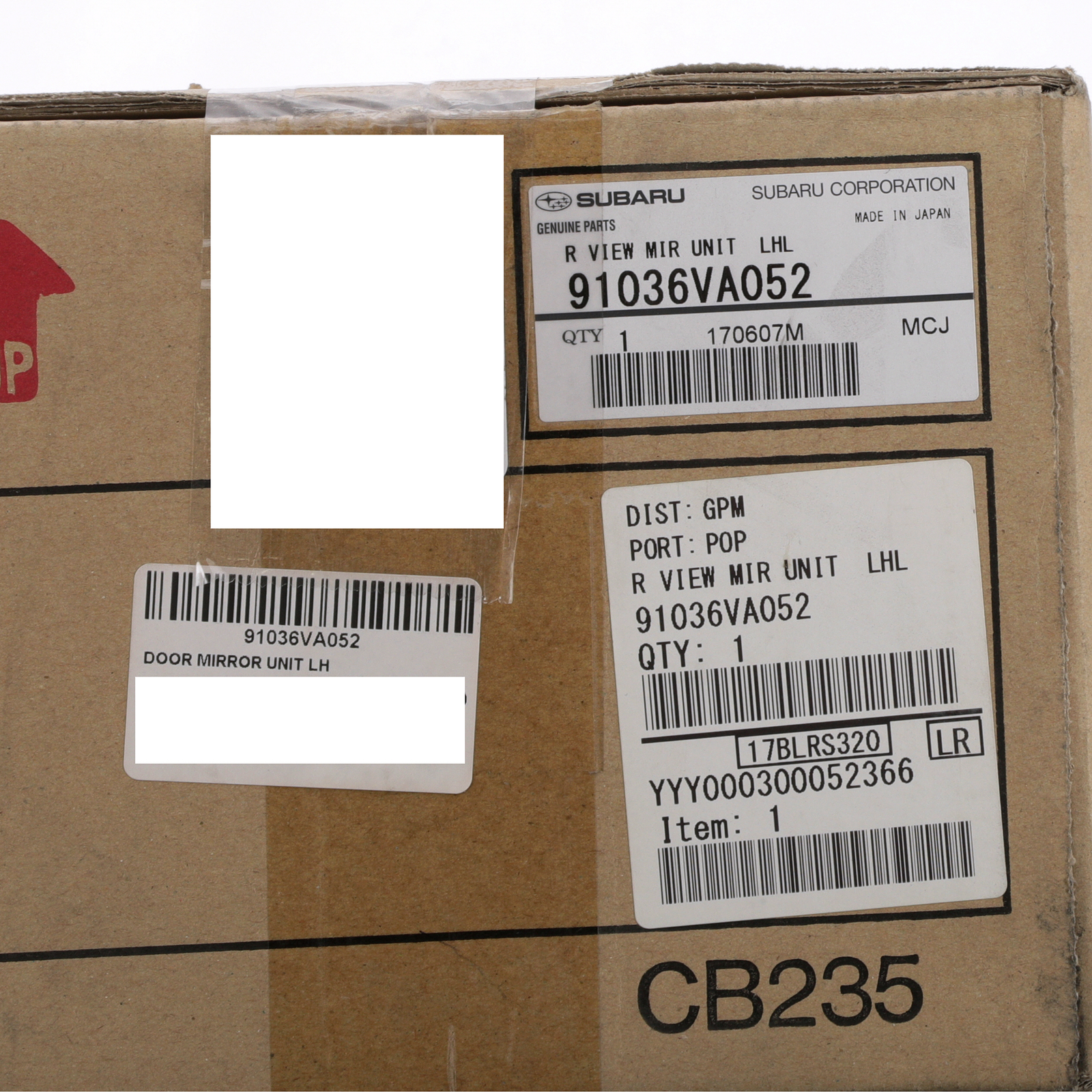 2015-2020 Subaru WRX Impreza Driver Side Door Mirror 91036VA052 for ...