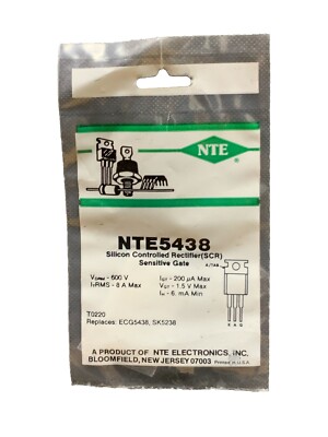 NTE5438 Silicon Controlled Rectifier (SCR) Sensitive Gate TO220 ECG5438 ...