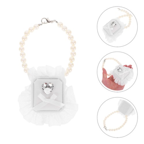 Pearl Dog Collar Engagement Ring Box Storage Case Proposal Holder ...