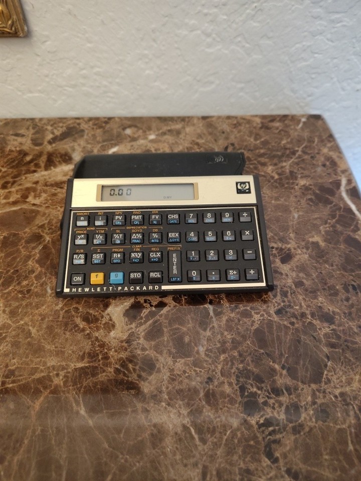 Hewlett Packard HP 12C Financial Calculator New Batteries Case Vintage ...