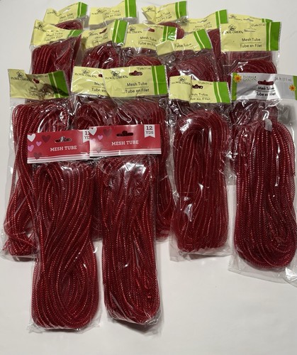 Floral Garden Red Mesh Craft Tubing 17 Packages 36 Feet(12 Yards) Each ...