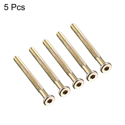 M6x70mm Furniture Bolt Hex Socket Head Screw Half Thread Zinc Plated 5 ...