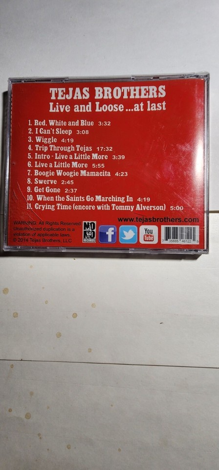 Live and Loose At Last by Tejas Brothers (CD, 2014) Factory Sealed CD43 ...
