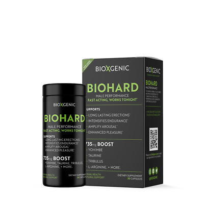 BioXgenic Bio-Hard Male Performance 30 Capsules Enhancing Supplement ...