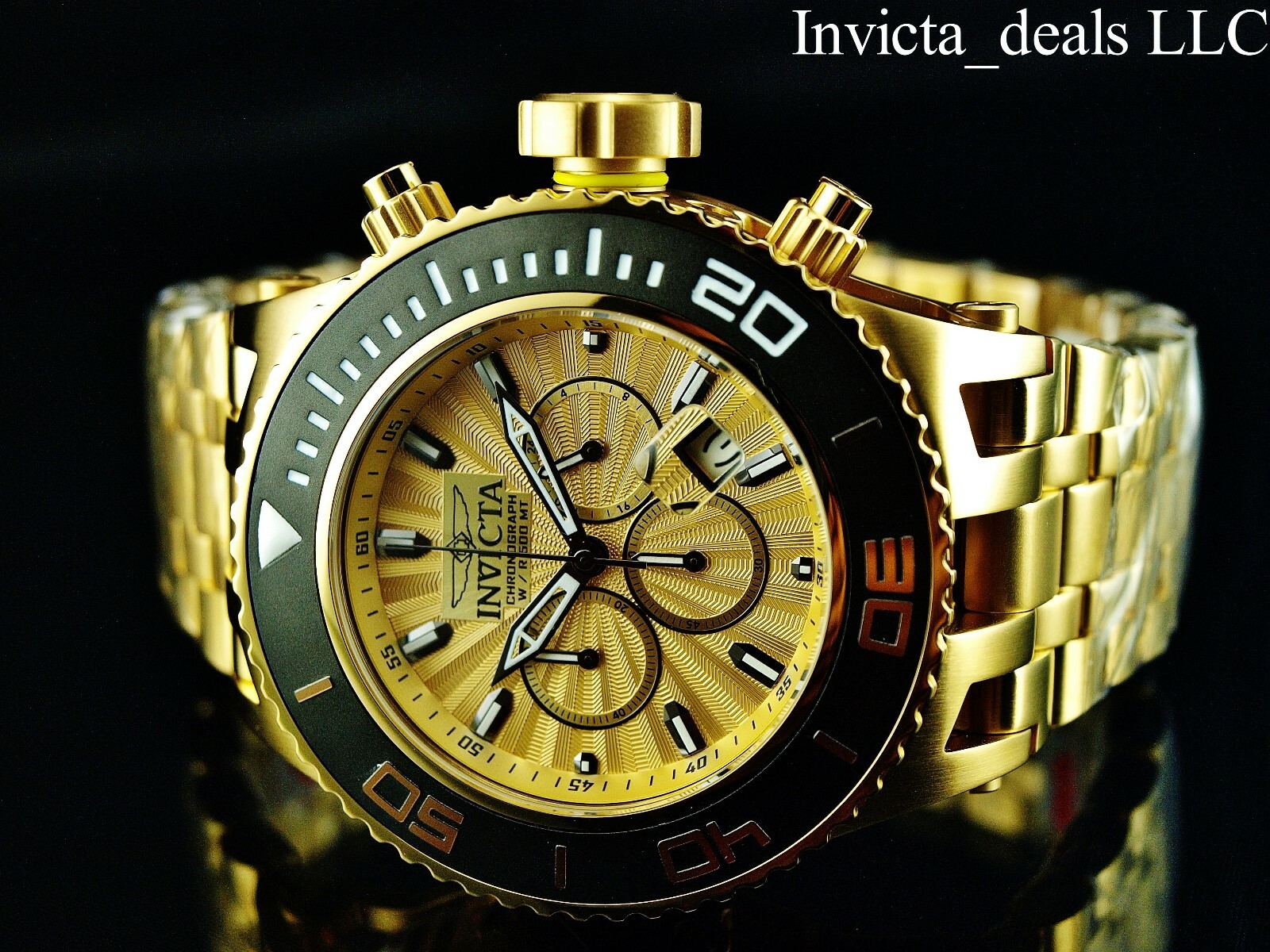 Invicta Men's 52mm Subaqua Chronograph 18k Gold Plated Stainless Steel ...