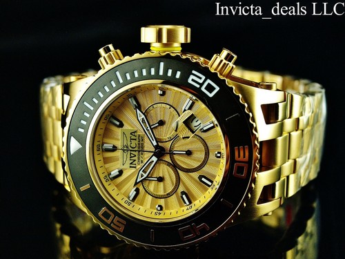 Invicta Men's 52mm Subaqua Chronograph 18k Gold Plated Stainless Steel ...