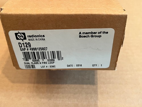 RADIONICS D129 Dual Class A Fire Loop NEW | eBay