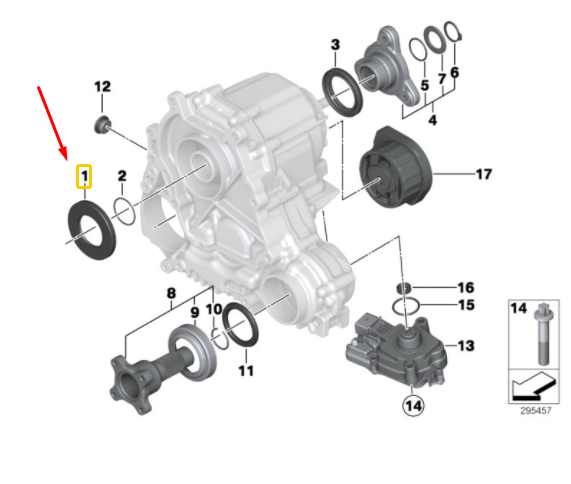 OEM BMW 1 F20 Transfer Case Input Shaft Seal 7539262 27107539262 ...