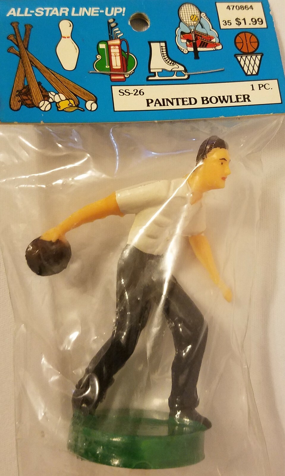 Vintage Miniature Plastic Bowler for Dollhouse or Bowling Themed Cake ...