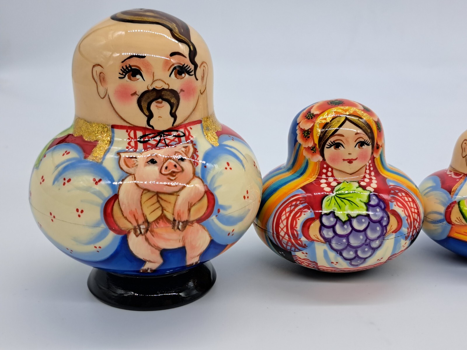 4" Nesting dolls Ukrainian family 10 in 1 Matryoshka handmade in ...