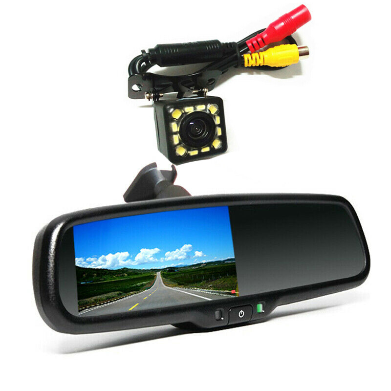 4.3"Dimming TFT LCD Rear View Mirror Monitor+LED Rear Camera Night ...