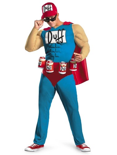 Simpsons Duffman Mens Muscle Costume Beer Holder Belt Duff Man Disguise ...