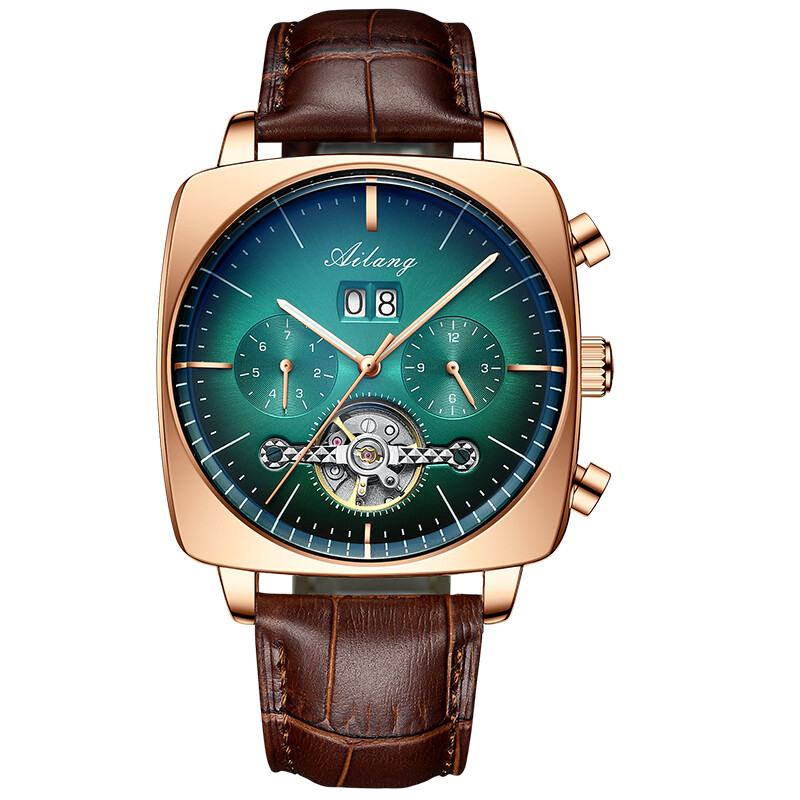 2024 AILANG Men's Watch Mechanical Automatic 3 Bar Square Chronograph ...