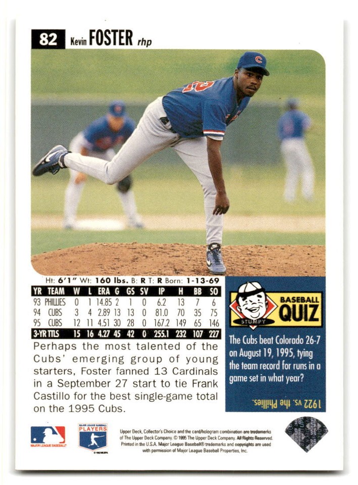 Kevin Foster 1996 Collector's Choice Baseball #82 Chicago Cubs | eBay