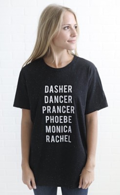 FRIENDS T-Shirt Christmas Reindeers Dasher Dancer Prancer Pheobe Monica ...