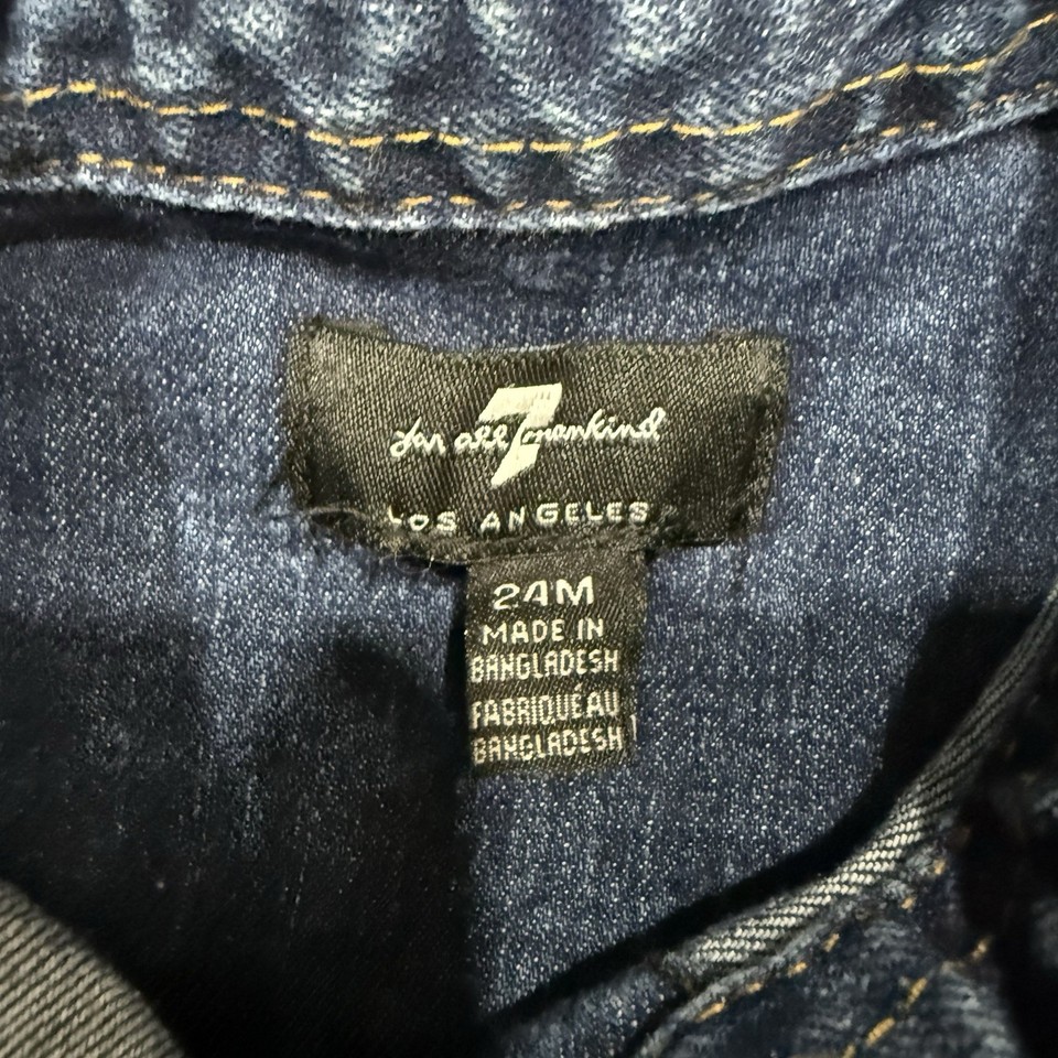 7 Seven For All Mankind Blue Acid Washed Denim Toddler Baby 24 M Button ...