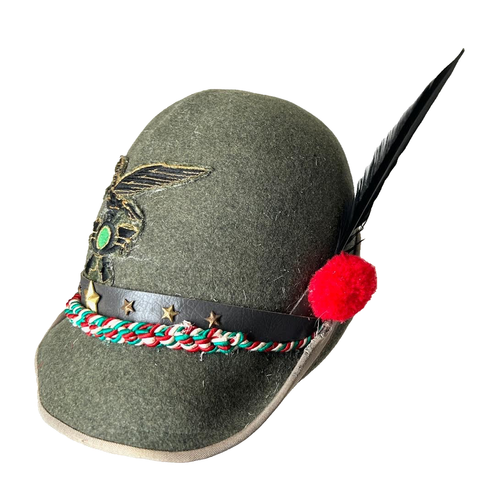 Vintage Royal Italian Army Alpini Mountain Troops Hat /Cap w/ Feather ...