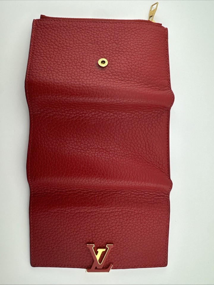 Louis Vuitton Red Marine Roux Portefeuille Capucine M63741 Wallet | eBay