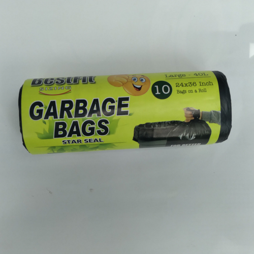 Bin Bags Extra Strong Garbage Bag 40 Litre Bag On Roll Heavy Duty Black ...
