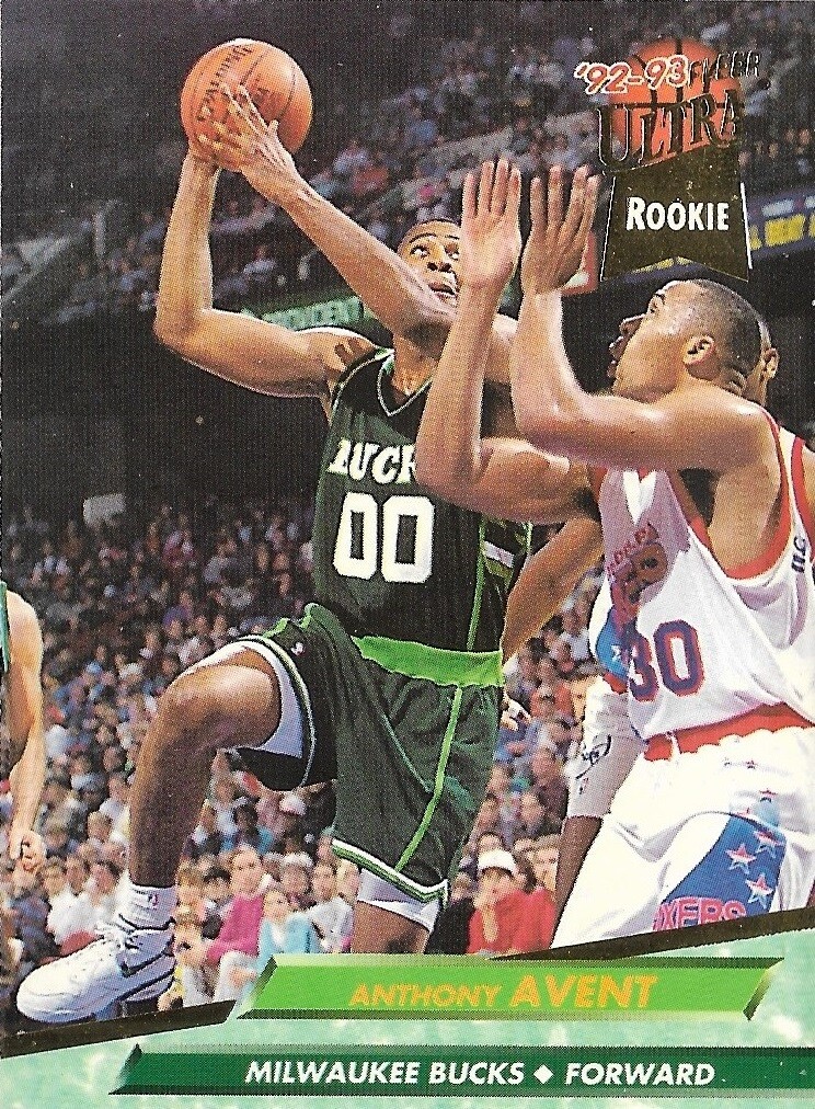 1992-93 Fleer Ultra Rookie Anthony Avent 295 Milwaukee Bucks Basketball ...