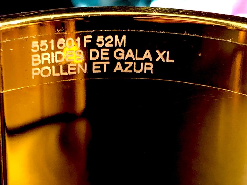 NWT HERMES 'BRIDES DE GALA' 551601F GOLD PLATE POLLEN ET AZURE XL CUFF ...