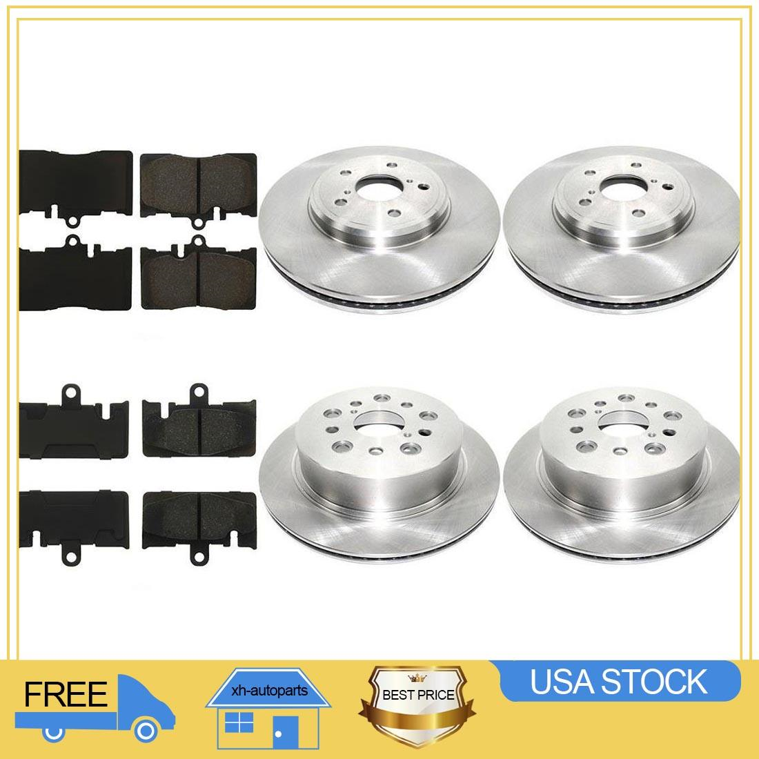 Front Rear Kit Brake Rotors & Ceramic Brake Pads Fits 2001-2006 Lexus ...