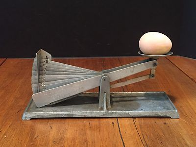 Antique Vintage Acme Egg Grading Scale with Ceramic Chicken Egg | eBay