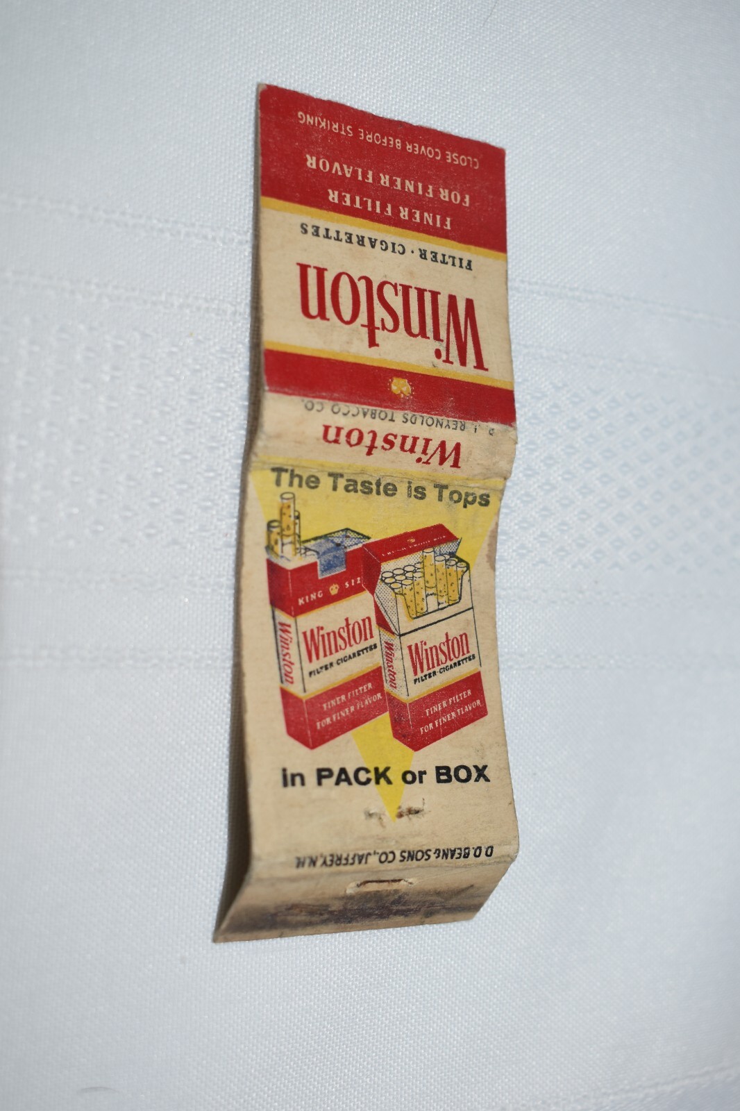 Winston Filter Cigarettes Advertising 20 Front Strike Matchbook Cover ...