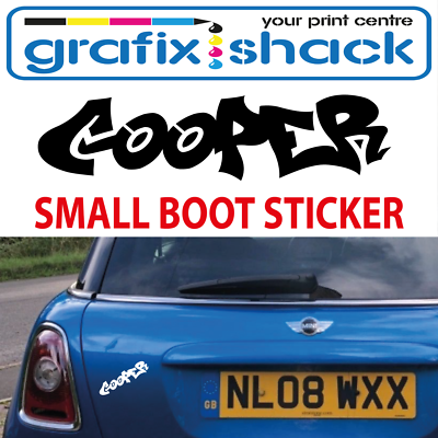 MINI ONE MINI COOPER REAR BOOT BADGE STICKER VINYL/GRAPHICS/ DECALS ...