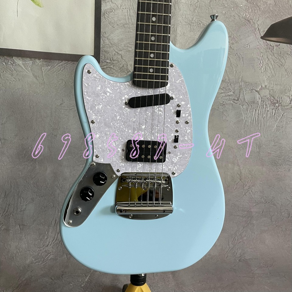 Left-handed Blue Mustang Electric Guitar S-H Pickups Chrome Hardware in ...