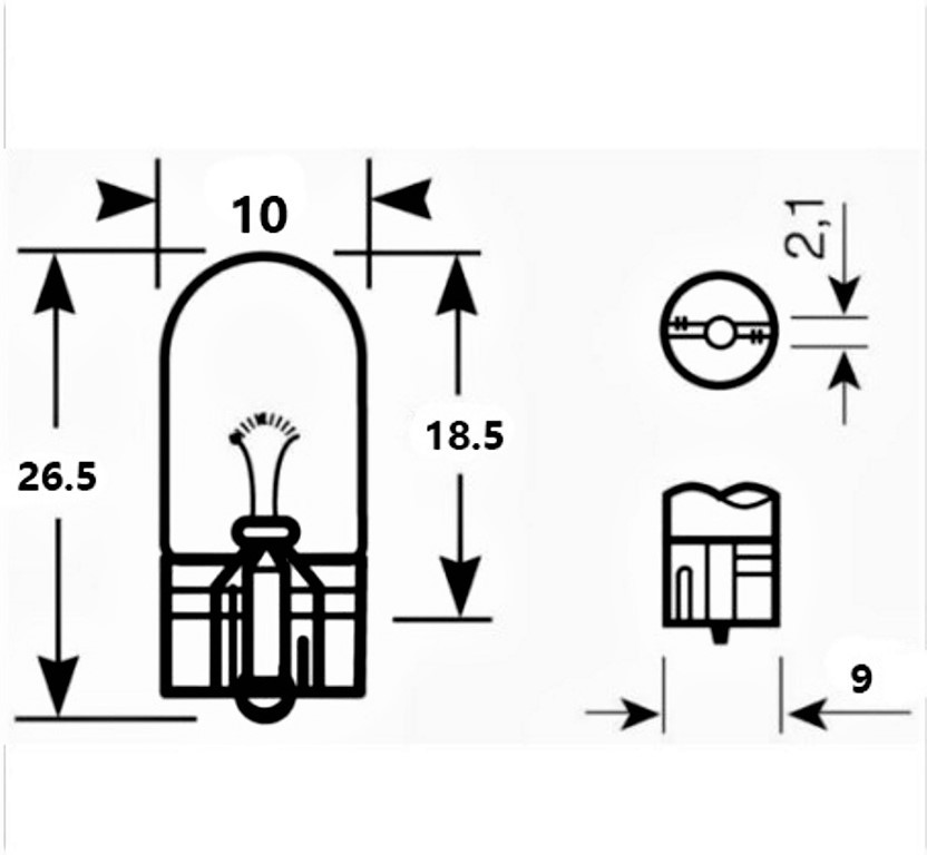 Rear 3rd brake T10 168 194 2825 12961 Stealth Chrome White Bulb K1 Fits ...