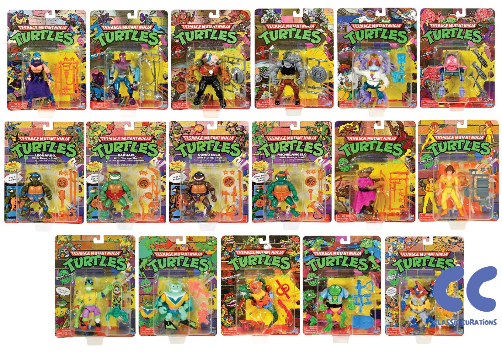 TMNT Playmates Teenage Mutant Ninja Turtles Classic 4" Action Figures ...