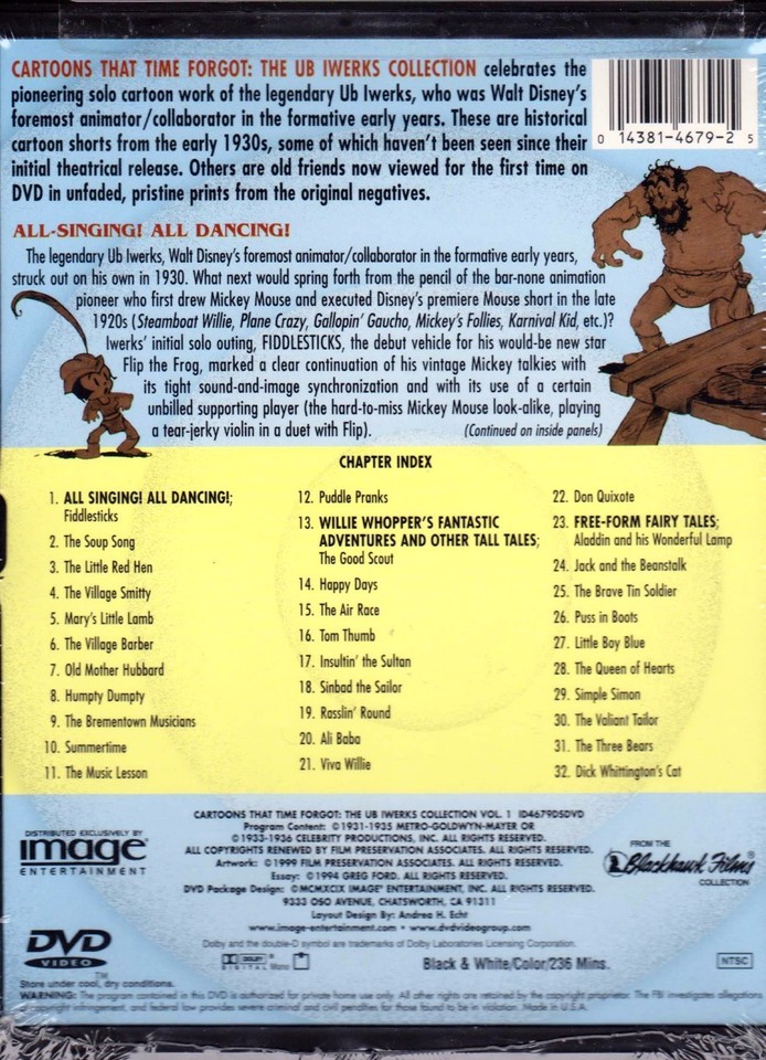 Cartoons That Time Forgot: The UB Iwerks Collection, Vol. 1 DVD 1999 ...