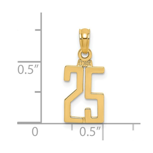 14k Polished Number 25 Pendant Nu25 for sale online | eBay