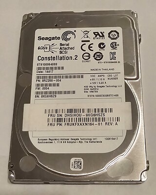 Seagate Constellation.2 ST91000640SS 1TB 2.5" SAS 2 Enterprise Hard ...