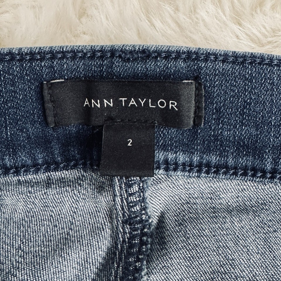 Ann Taylor The Skinny Jeans 2 Blue Denim Tuxedo Stretch Womens Measure ...