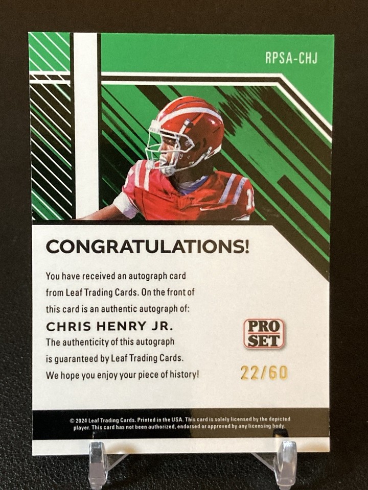 Chris Henry Jr 2024 Leaf Pro Set Rookie Blue Mojo Auto /60 Ohio State ...
