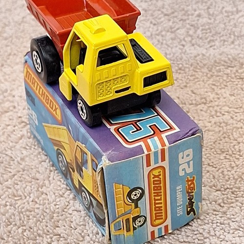 Lesney Matchbox Superfast #26 Site Dumper Red & Yellow 1978 NOS | eBay