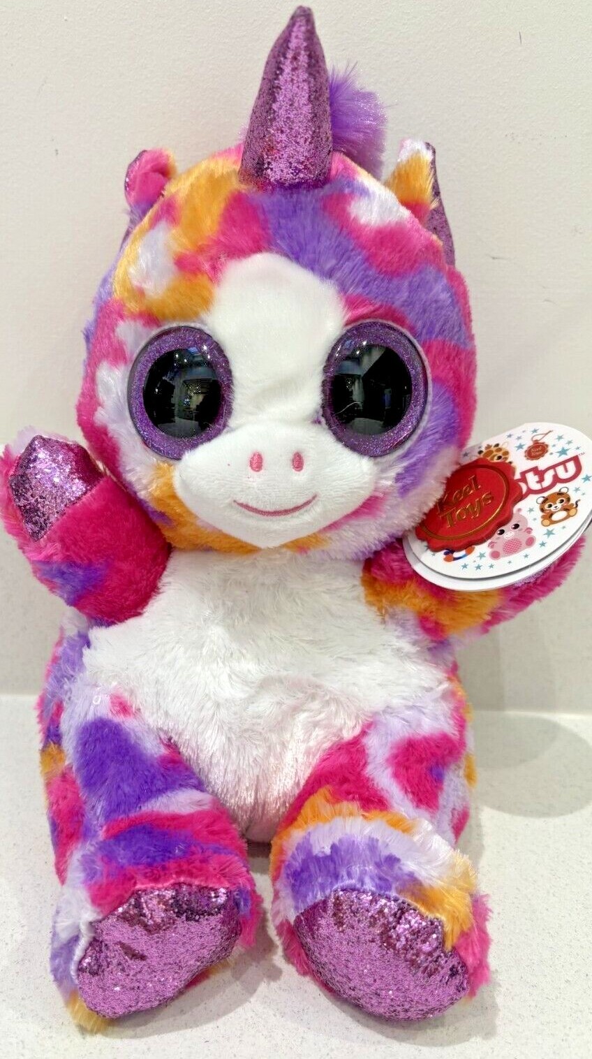 Keel Toys Animotsu 25cm Pink Unicorn Beanie Cuddly Soft Toy Plush ...
