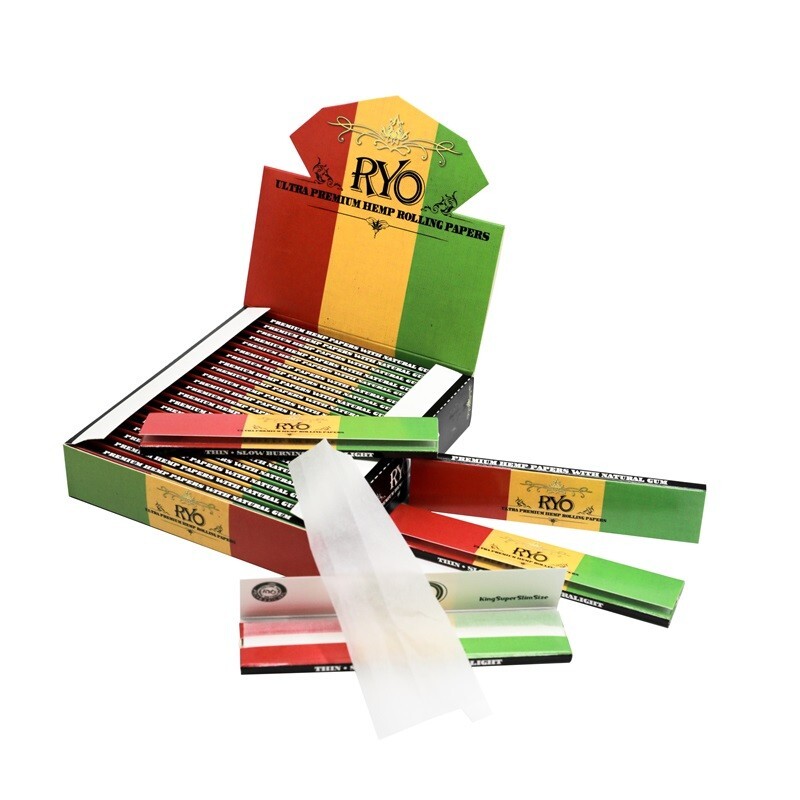 25 Packs RYO Hemp Rolling Papers King Size Super Slim 108mm Full Box ...