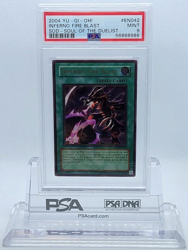 2004 YUGIOH SOD-EN042 INFERNO FIRE BLAST ULTIMATE RARE HOLO PSA 9 MINT ...