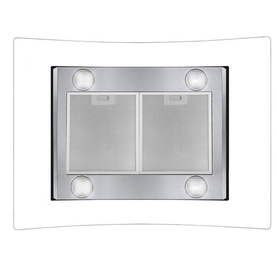 900CFM 30 inch Island Mount Range Hood Tempered Glass Button Control w ...