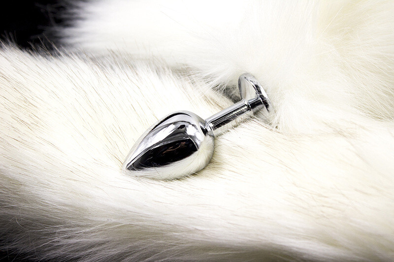 Furry Bunny/Fox Tail Cosplay Silicone/Metal Plug Role-Play BDSM Bondage ...