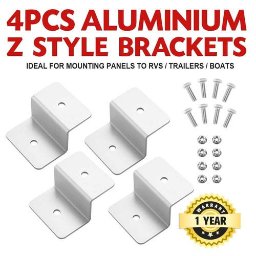 4pcs Z Style Solar Panel Mounting kits Aluminum Alloy Brackets Suit RV ...