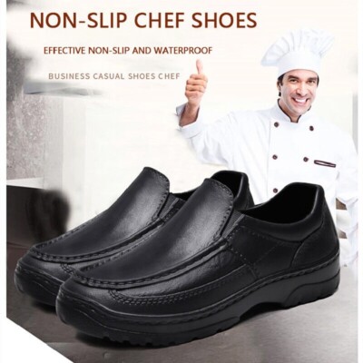 NEW Mens Non-slip Chef Shoes Kitchen Oil-resistant Waterproof Work ...